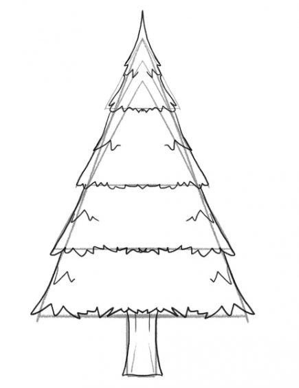 Christmas Tree Drawing In 6 Steps For Beginners