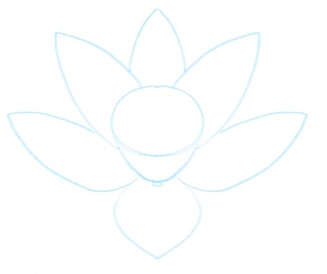 The Lotus Flower Drawing In 5 Simple Steps