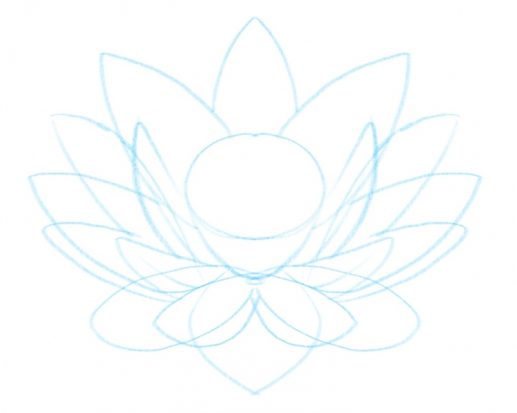 The Lotus Flower Drawing In 5 Simple Steps