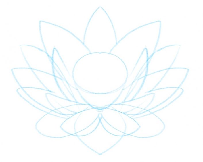 The Lotus Flower Drawing In 5 Simple Steps